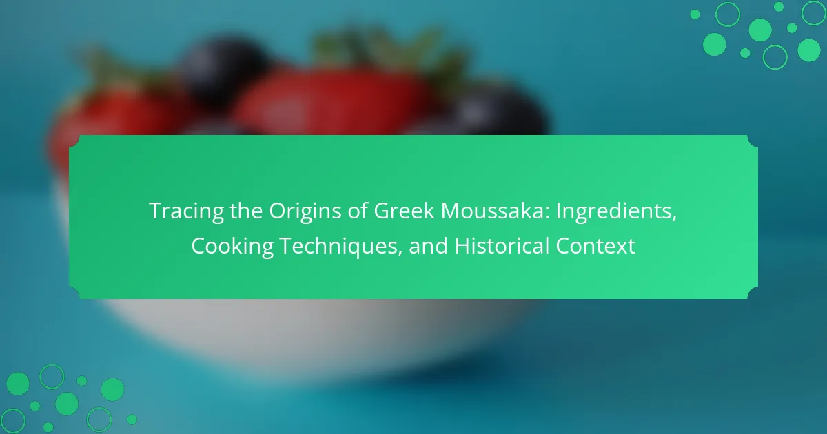 Tracing the Origins of Greek Moussaka: Ingredients, Cooking Techniques ...